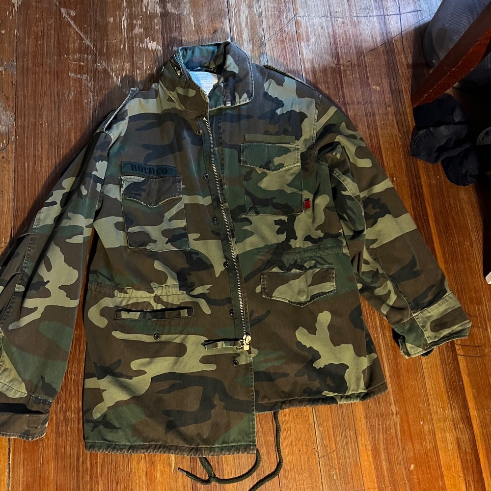 Authentic Rothco M-65 Military Field Jacket-Green Cam… - Gem